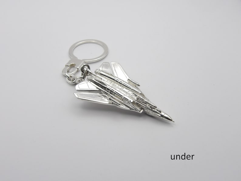 F-14 Tomcat Aircraft Sterling Silver Keychain , Jet Fighter Airplane ...