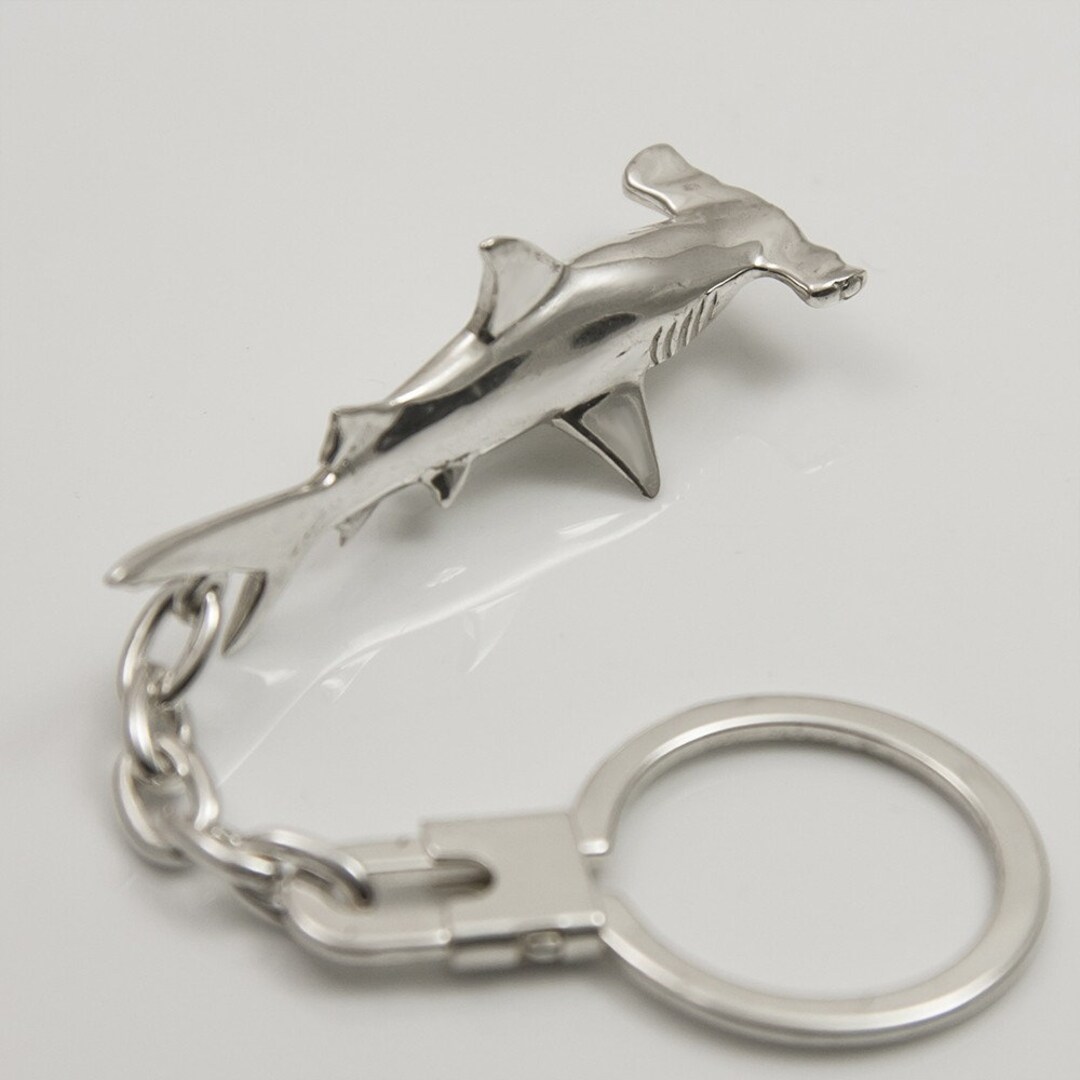 Hammerhead Shark Keychain Sea Animal Sterling Silver Keyring - Etsy UK