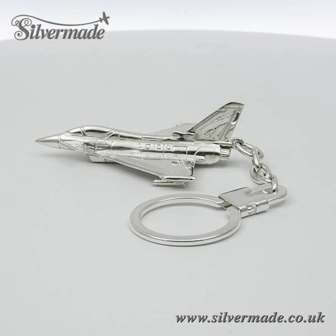 Eurofighter Typhoon Aircraft Keychain, Fighter Jet Sterling Silver ...