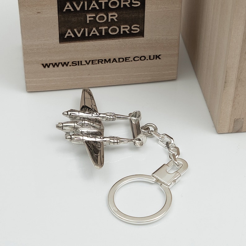 Airplane Lockheed P38 Lightning Sterling Silver Keychain, Fighter Jet ...