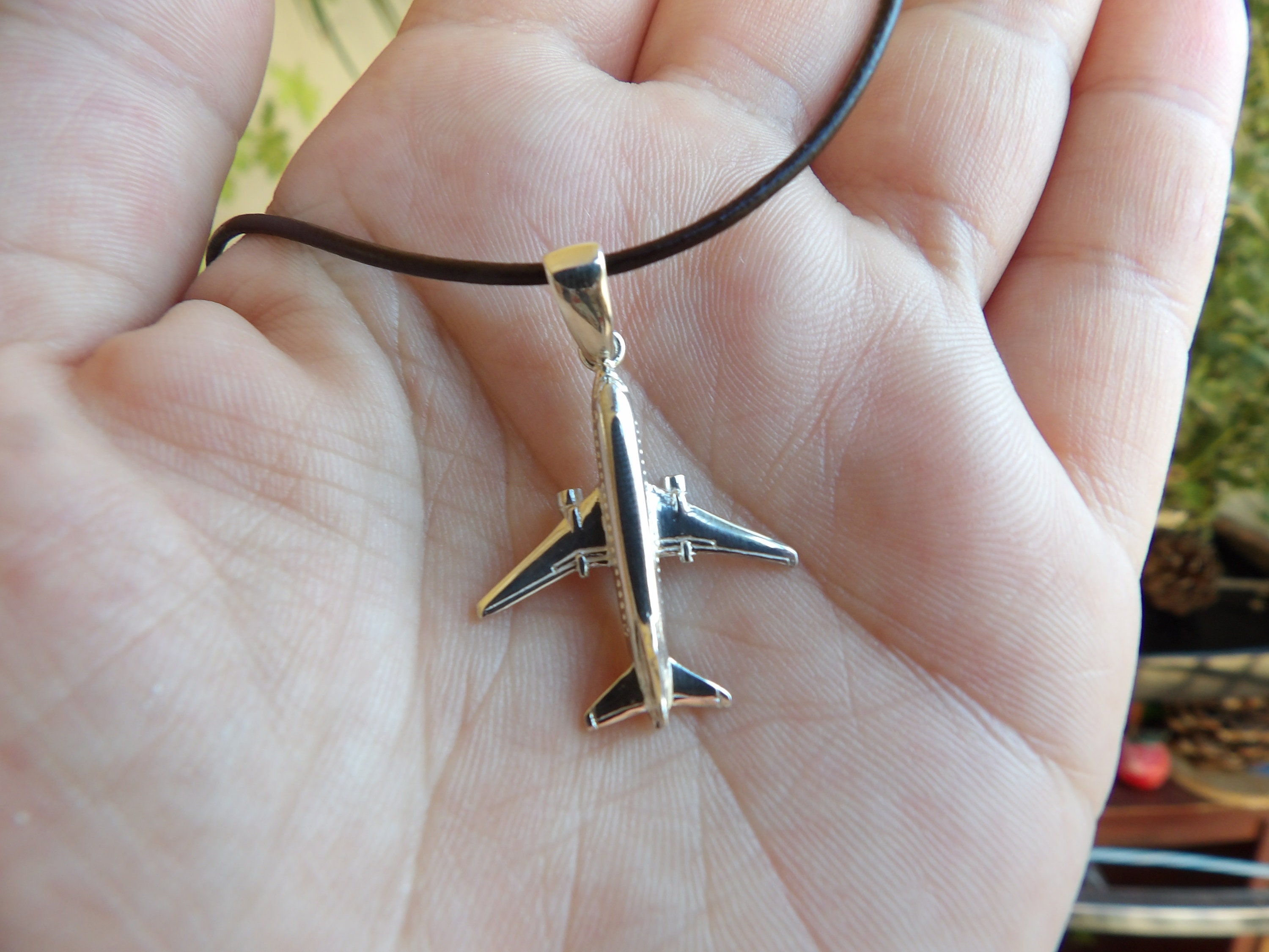Airbus A320 Necklace, Sterling Silver Airplane Charm, Aviation Jewelry ...