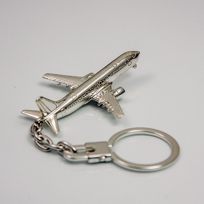 Boeing 777 Sterling Silver Keychain, Detailed Airplane Keyring ...