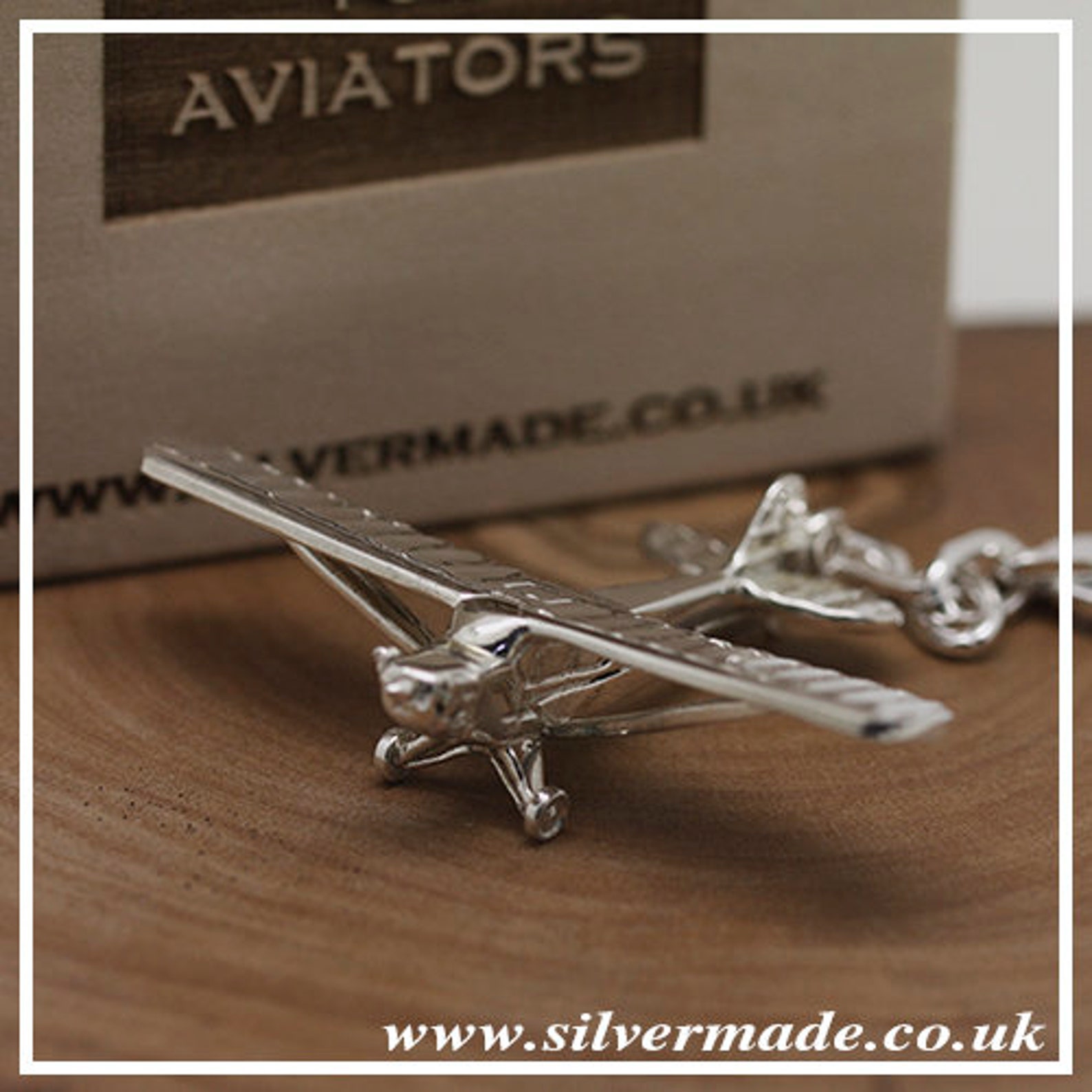Airplane Piper CUB J-3 Sterling Silver Keychain , Sport Airplane ...