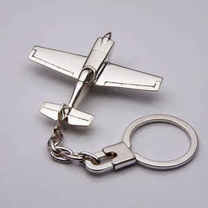 Airplane Extra Sterling Silver Keychain,sport Airplane Keyring, Pilot ...