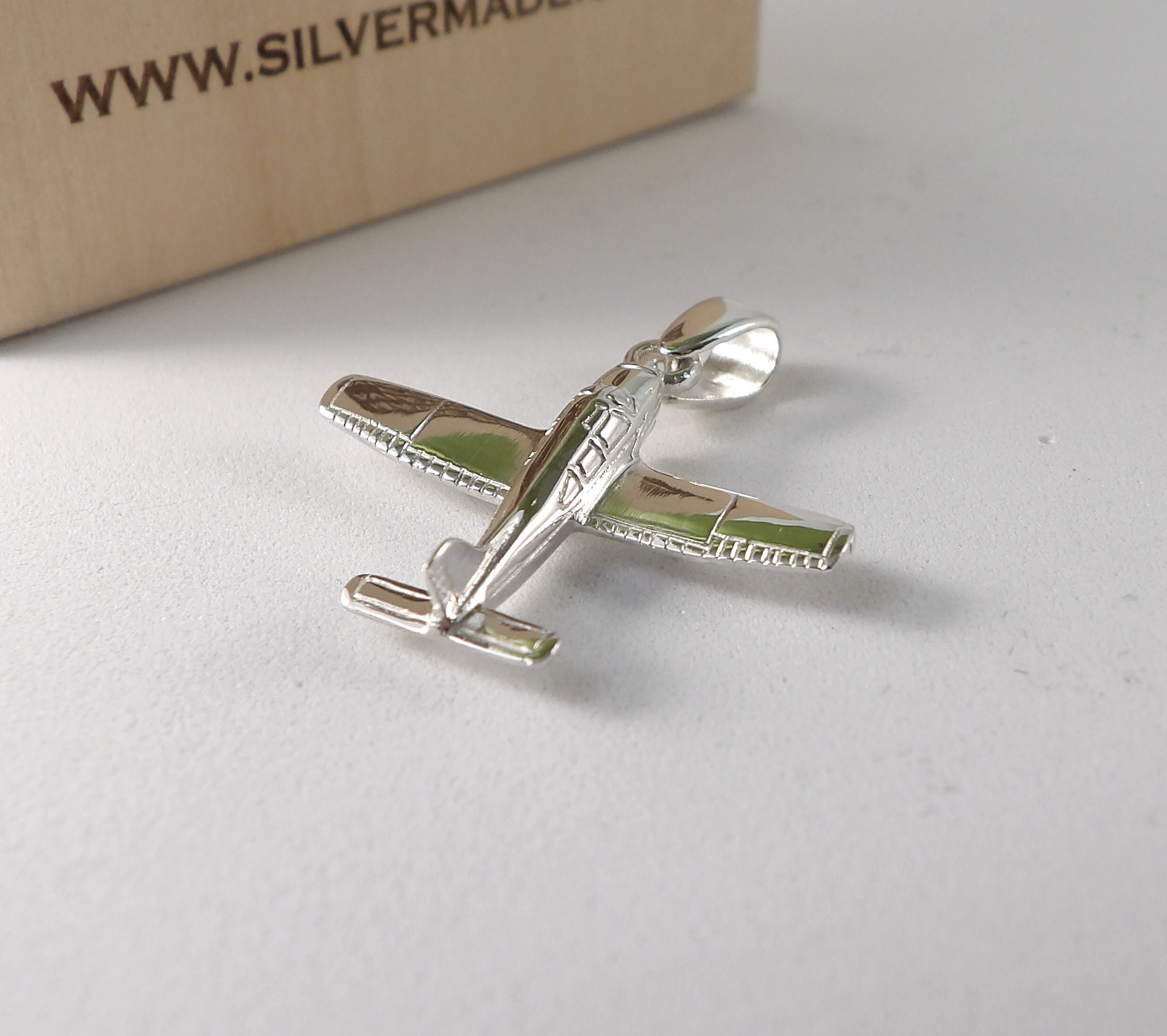 Airplane Piper PA28 Pendant, Sterling Silver 925 Airplane Charm ...