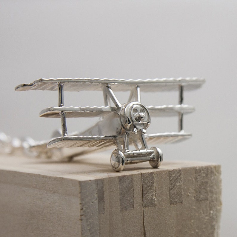 Airplane Fokker Dr1-red Baron Silver Keyring, Aviation Keychain, Pilot ...