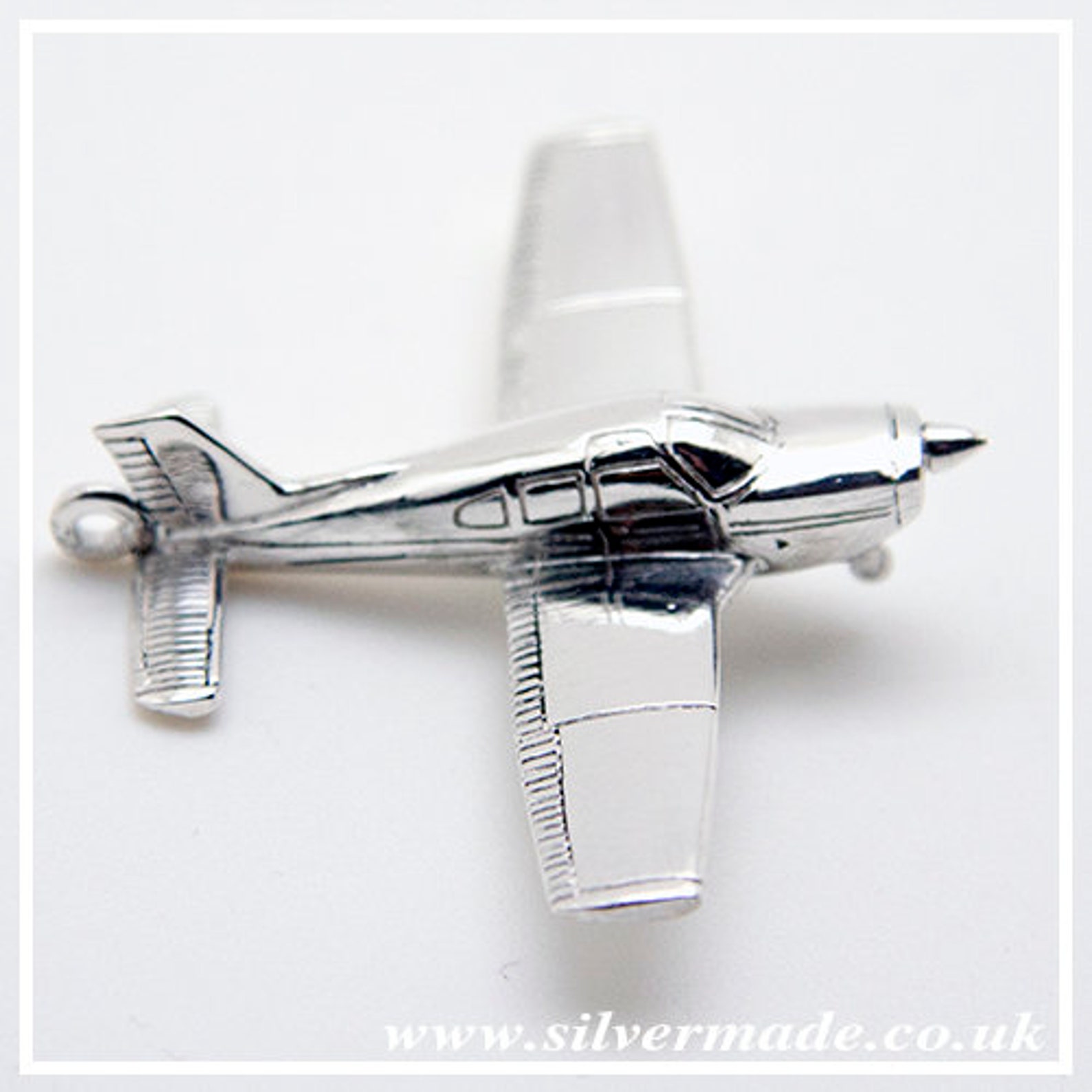 Airplane Piper PA28 Keychain , Sterling Silver 925 Keyring, Pilot Gift ...