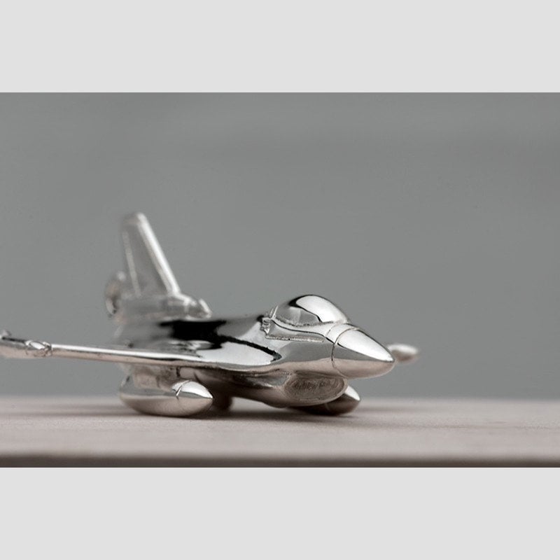 Airplane F-16 Sterling Silver Keychain, Fighter Jet Keyring, Pilot Gift ...