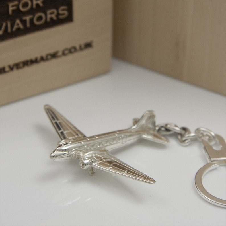 Sterling Silver Douglas DC-3 Airplane Keychain, Pilot Gift - Etsy
