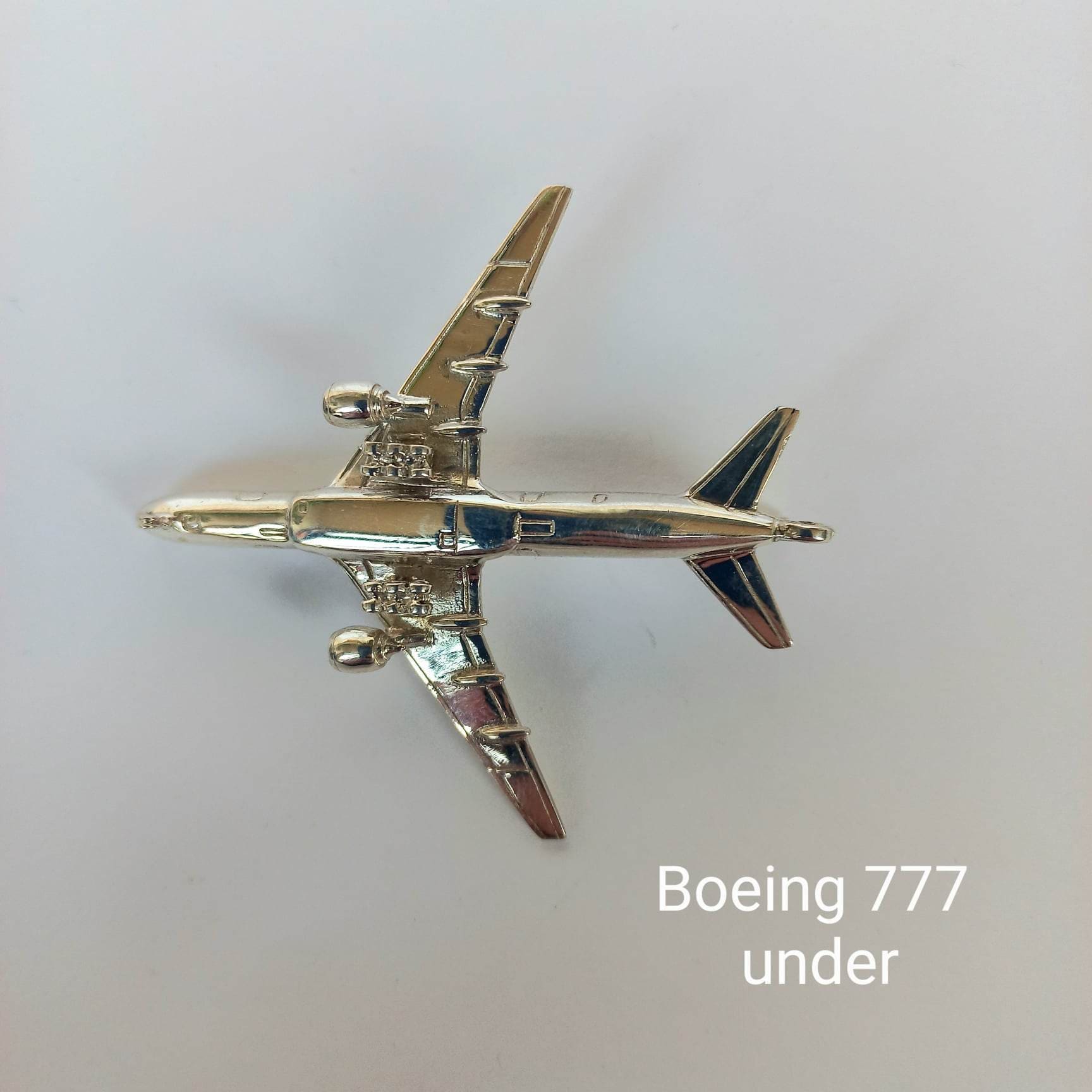 Boeing 777 Sterling Silver Keychain, Detailed Airplane Keyring ...