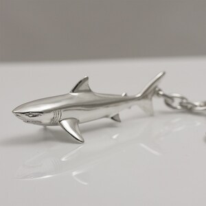Shark Keychain, Sea Animal Sterling Silver Keyring, Ocean Life ...