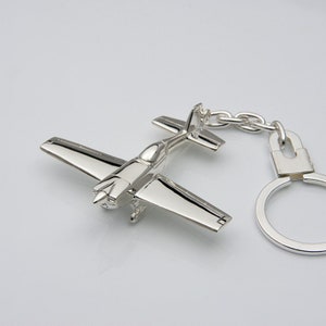 Airplane Extra Sterling Silver Keychain,sport Airplane Keyring, Pilot ...