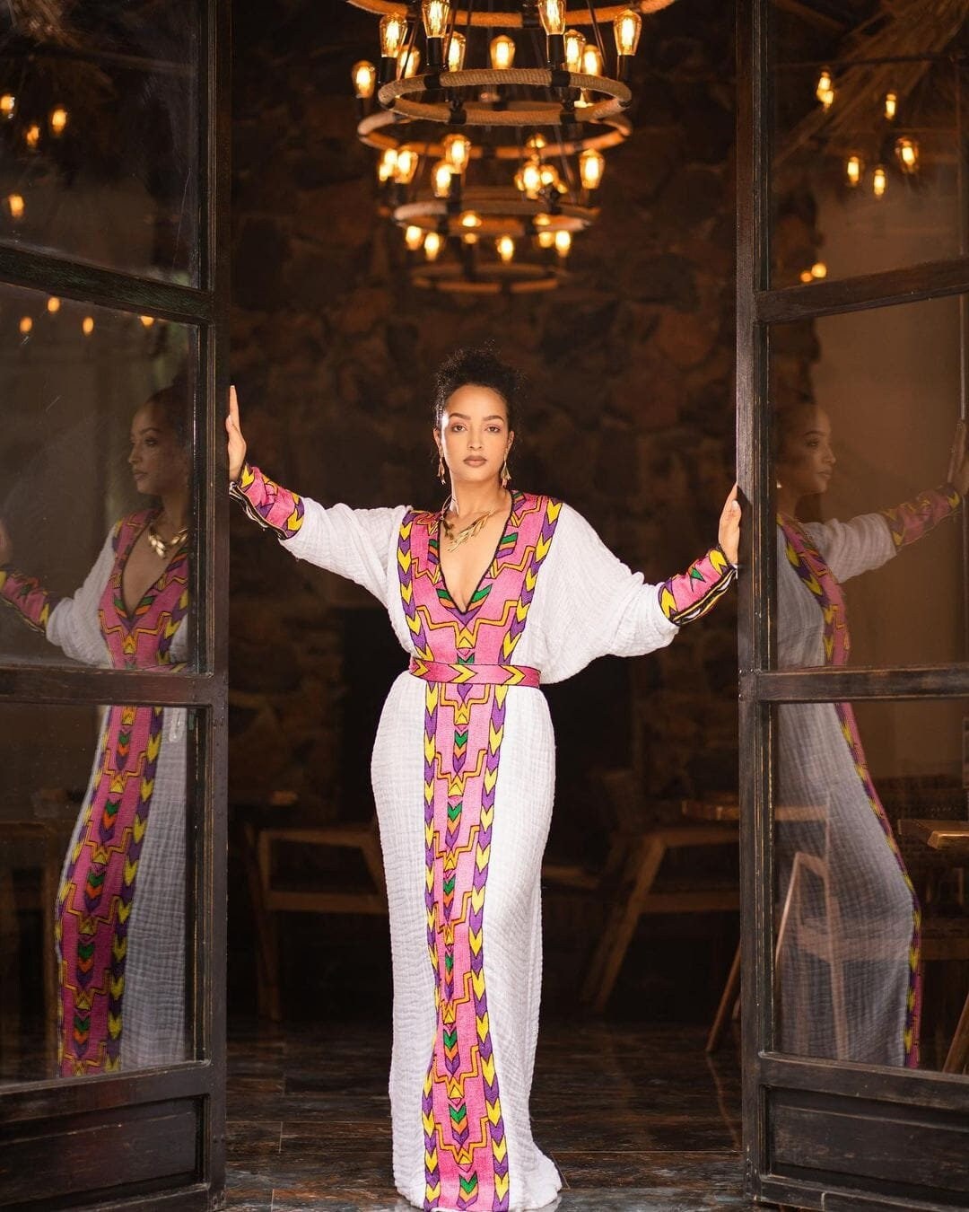 Red Menen dress |Ethiopian Traditional Dress|Eritrean Dress|Habesha ...