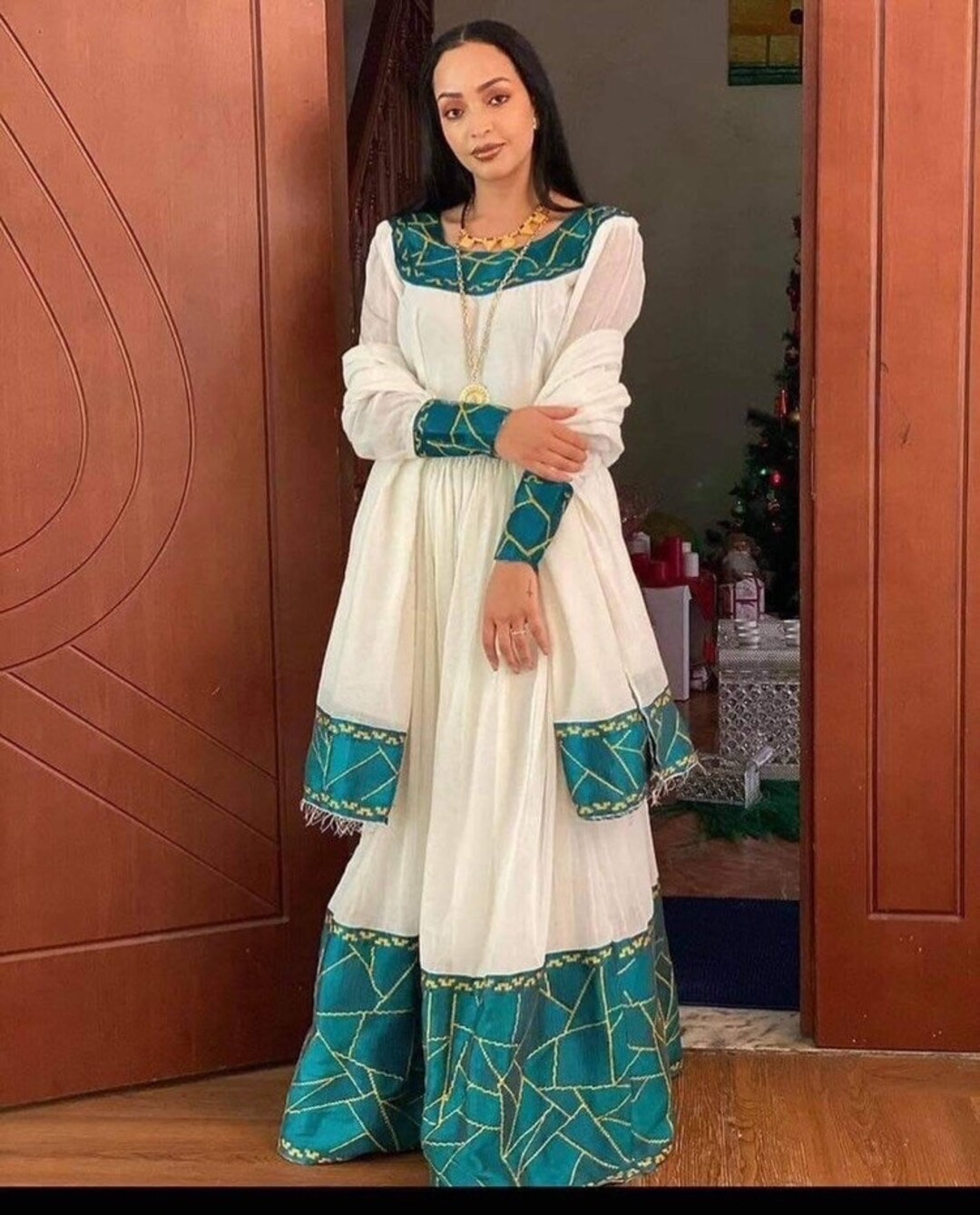 Green Simple and Amazing Fashionable Menen ethiopian - Etsy