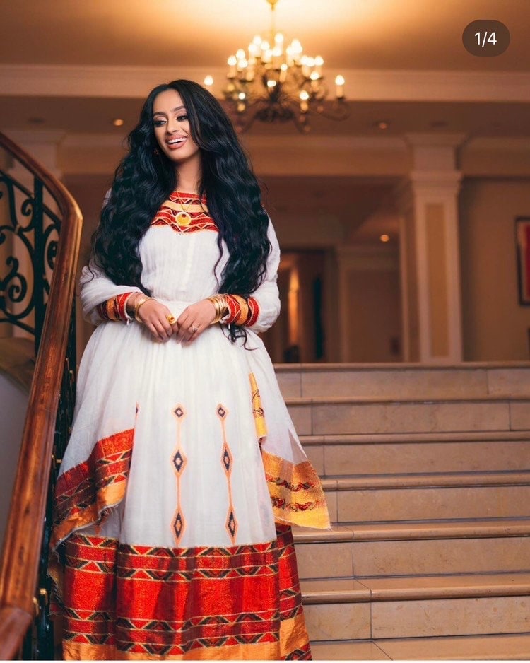 Eritrean And Ethiopian Couple Habesha Traditional Dress,, 52% OFF