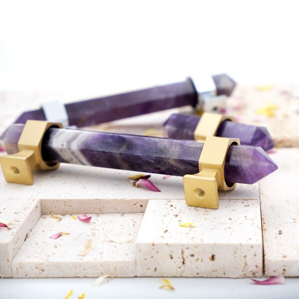Amethyst Drawer Pulls - Etsy