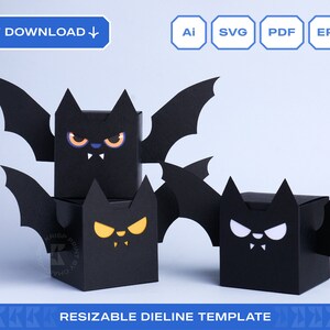 Halloween Treat Box | Bat With Flappy Wings | Party Favors | Box ...
