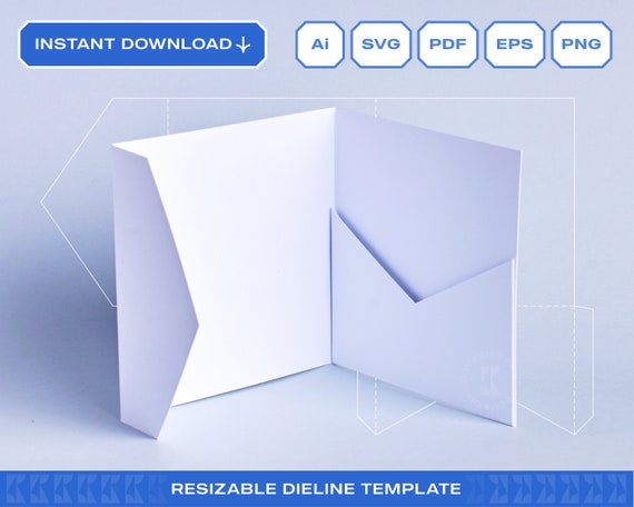 Pocket Card Template Invitation Card Sleeve SVG for Cricut - Etsy