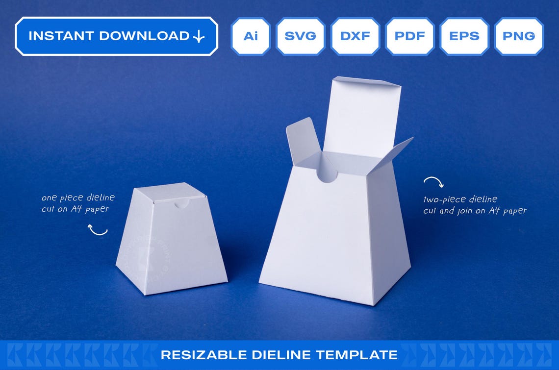 Flat Top Pyramid Box SVG | Small Geometric Treat Box Template | Cricut ...