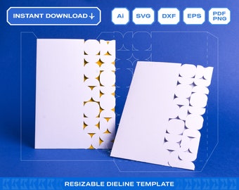 Pocket Card Template Invitation Card Sleeve SVG for Cricut Instant ...