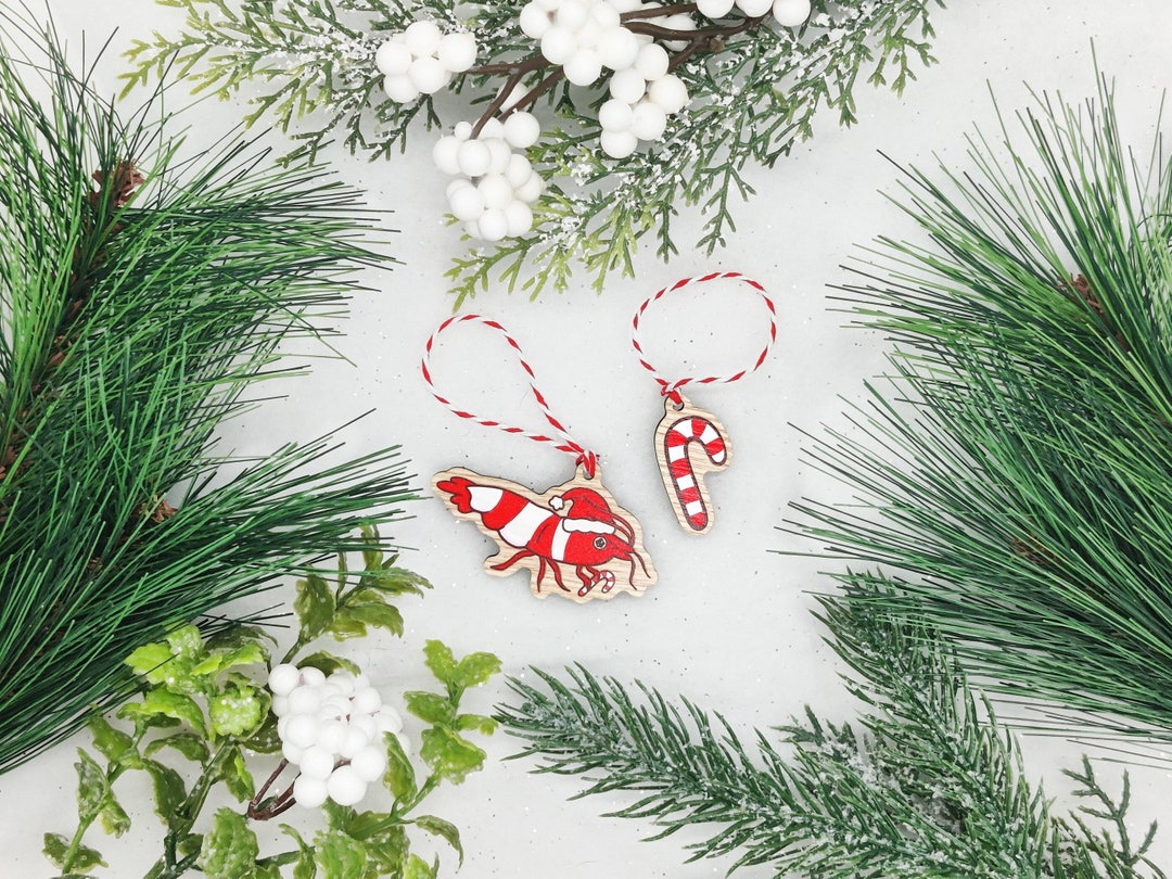 Santa Shrimp Wooden Ornament Set – Eco-friendly Christmas Tree ...