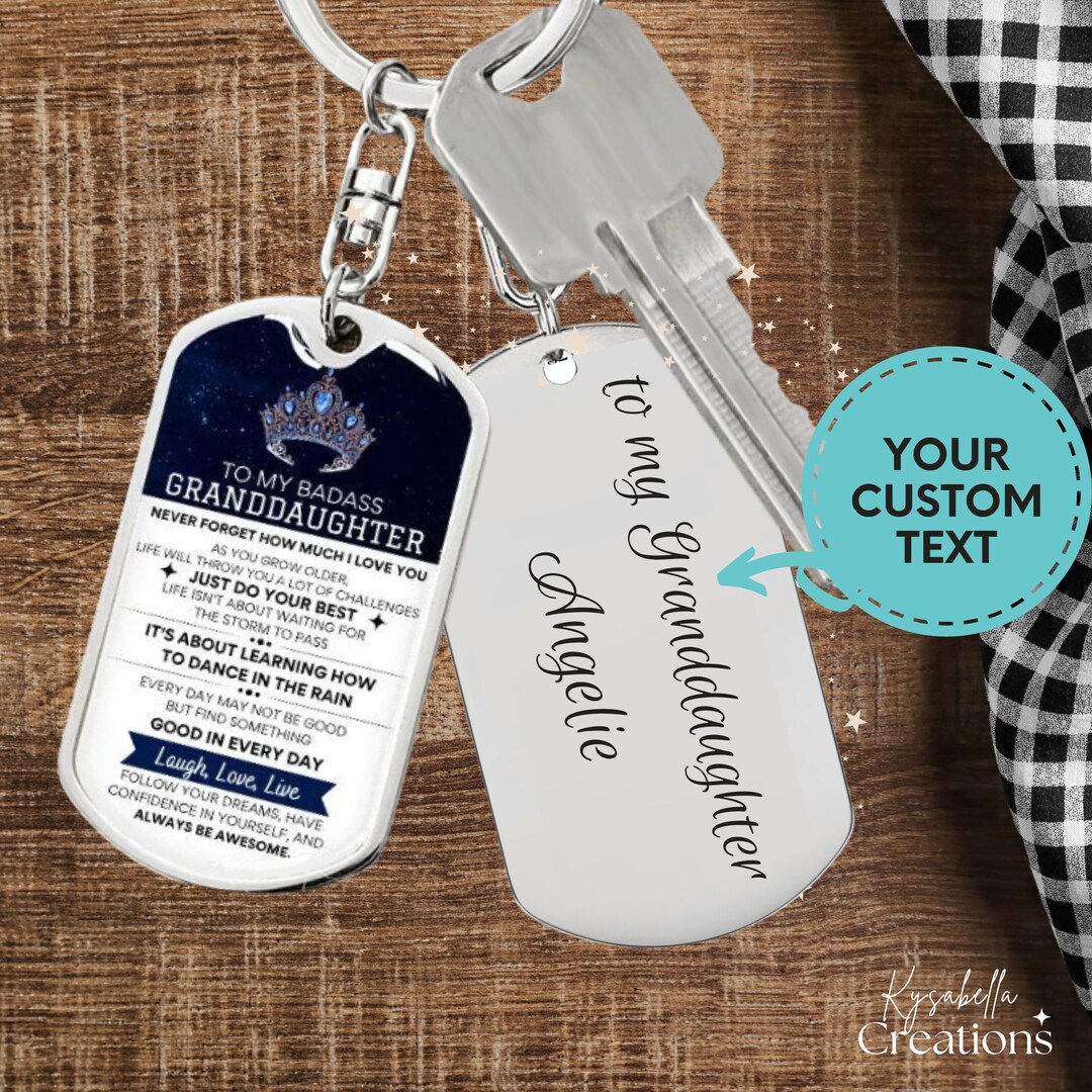To My Badass Granddaughter Keychain, Personalized Keychain From Grandma ...