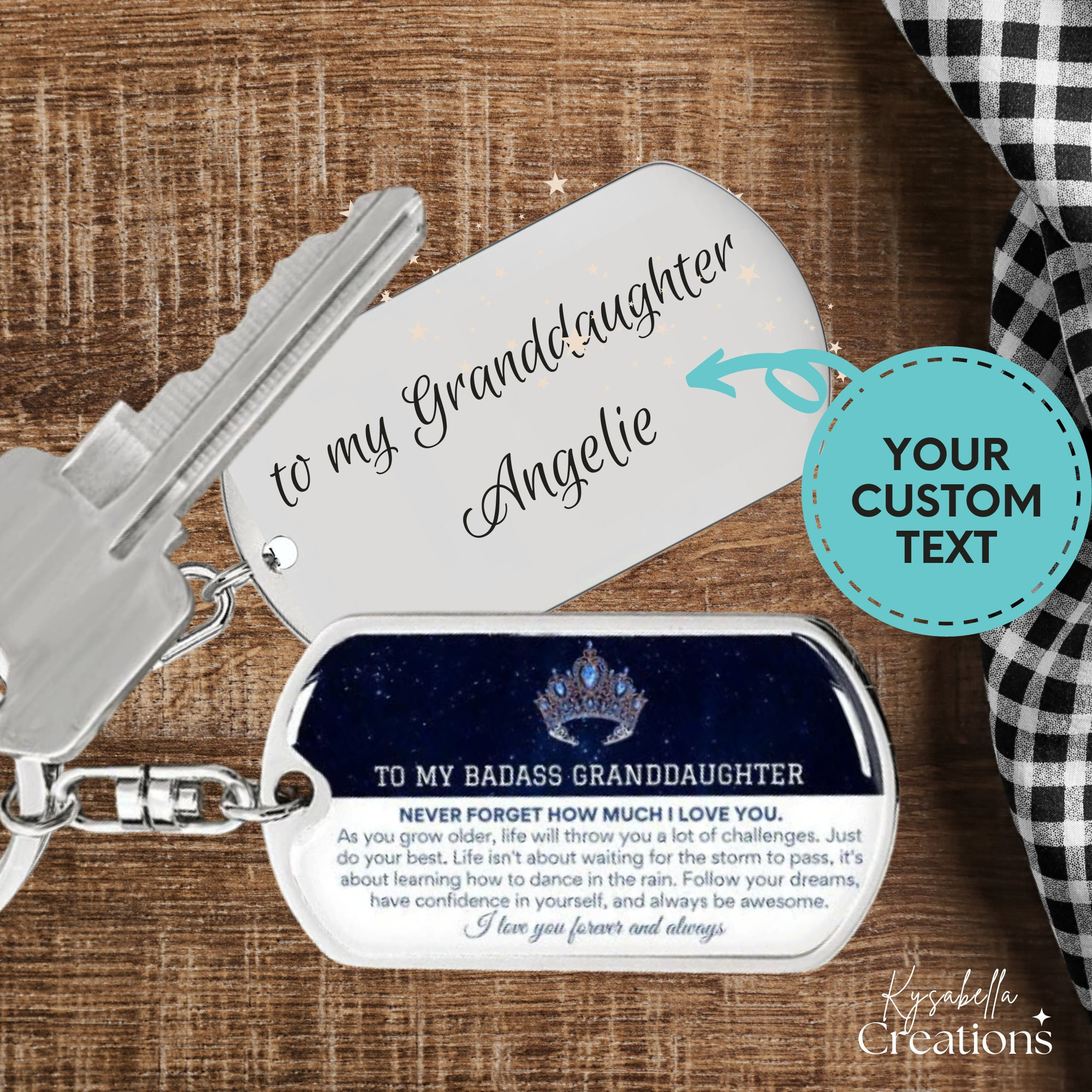 To My Badass Granddaughter Keychain, Personalized Keychain From Nana ...