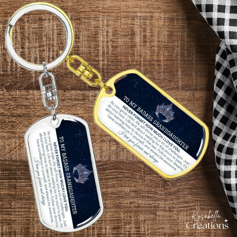 To My Badass Granddaughter Keychain, Personalized Keychain From Nana ...