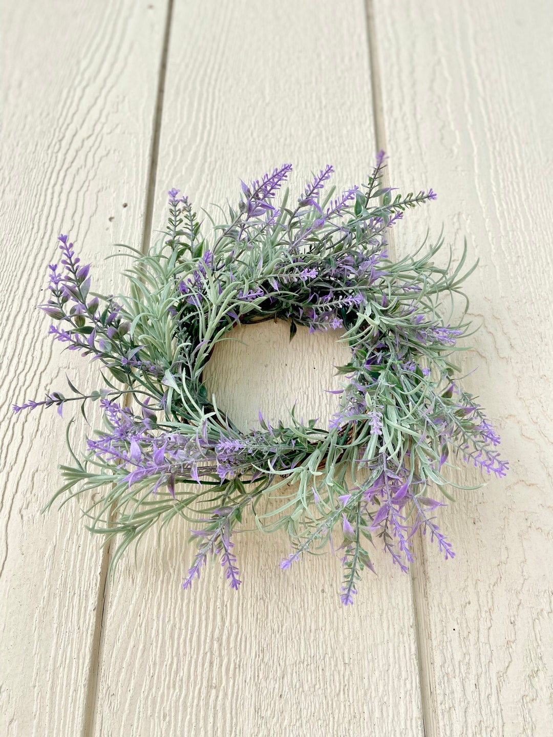 Small Lavender Wreath, Mini Wildflower Candle Ring, Boho Farmhouse ...