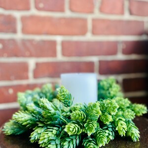 Mini Hops Wreath, Home Bar Decor, Greenery Wedding Centerpiece, Simple ...