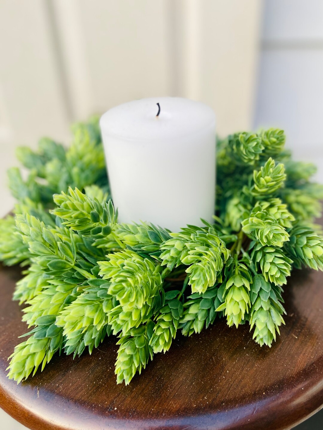 Mini Hops Wreath, Home Bar Decor, Greenery Wedding Centerpiece, Simple ...