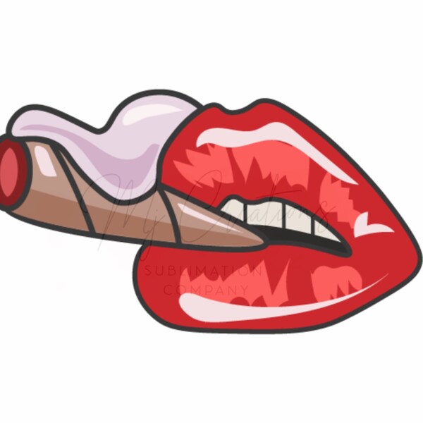 Lips Smoking Svg - Etsy