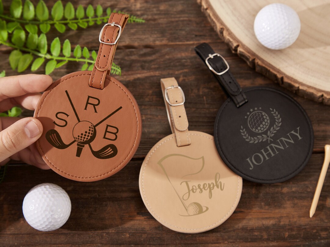 Leather Golf Bag Tag Gift for Dad-custom Golf Accessories,golfer Gifts ...