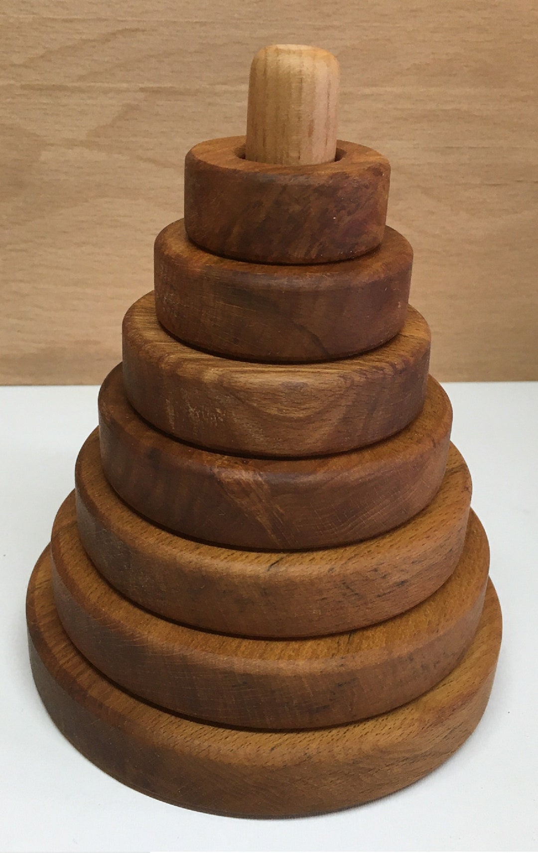 Wooden Stacking Pyramid Circle Toy Christmas Gifts for Toddlers-wooden ...