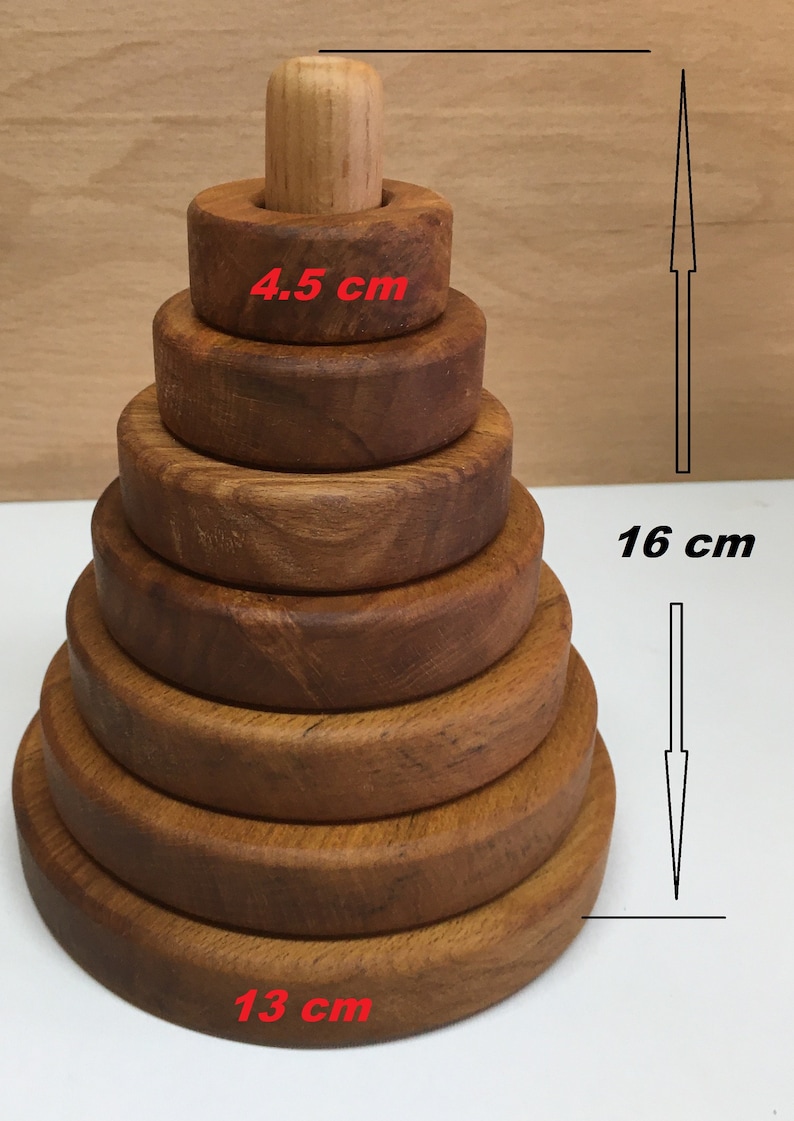 Wooden Stacking Pyramid Circle Toy Christmas Gifts for Toddlers-wooden ...