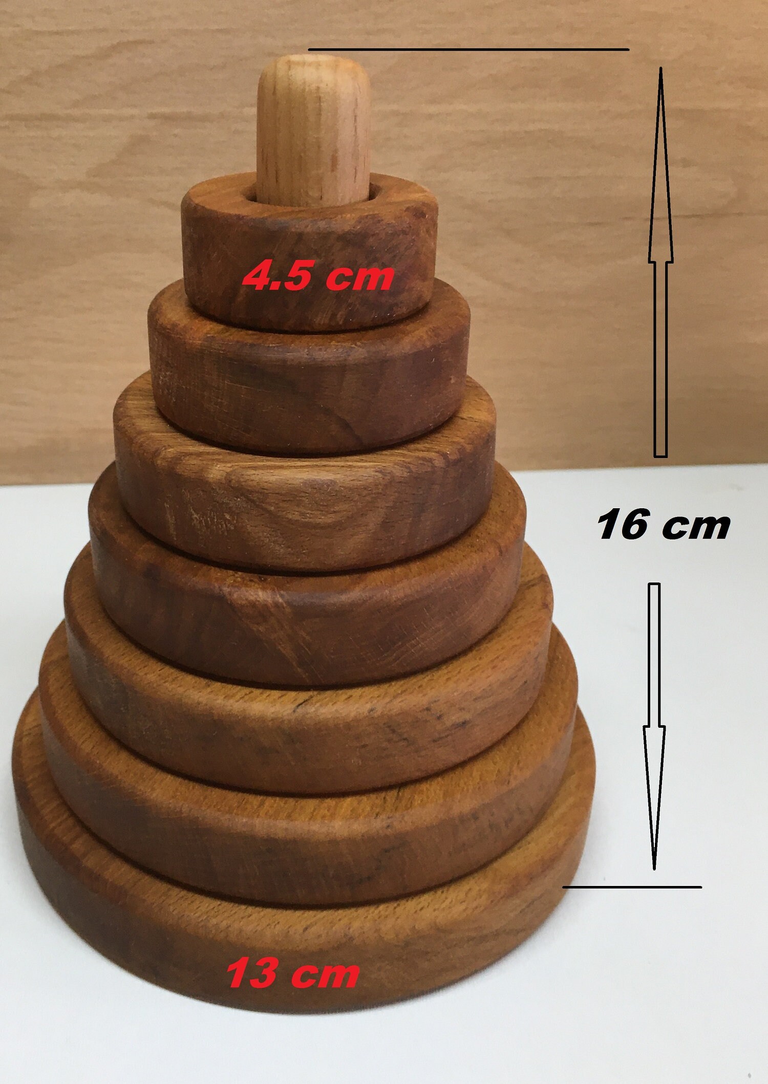 Wooden Stacking Pyramid Circle Toy Christmas Gifts for Toddlers-wooden ...