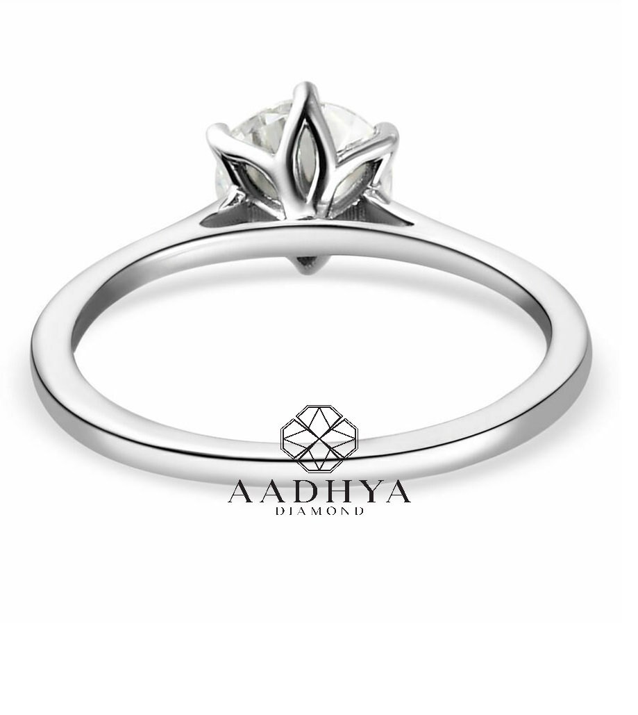 Flower Diamond Ring Unique Floral Engagement Ring 14K White - Etsy