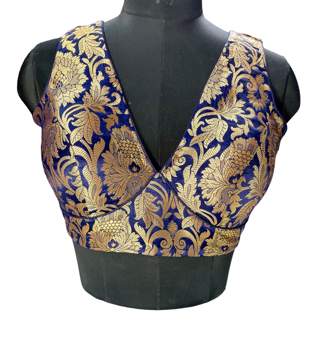 Made to Order Blue Women's Sabyasachi Cut Blouse, Blue Saree Blouse ...