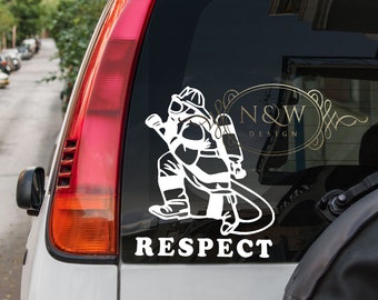 White Firefighter Window Decal - Etsy