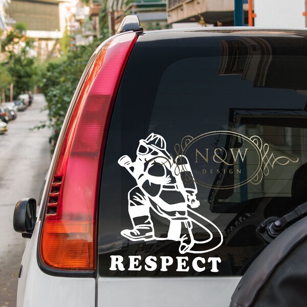 Firefighter Sticker - Etsy UK