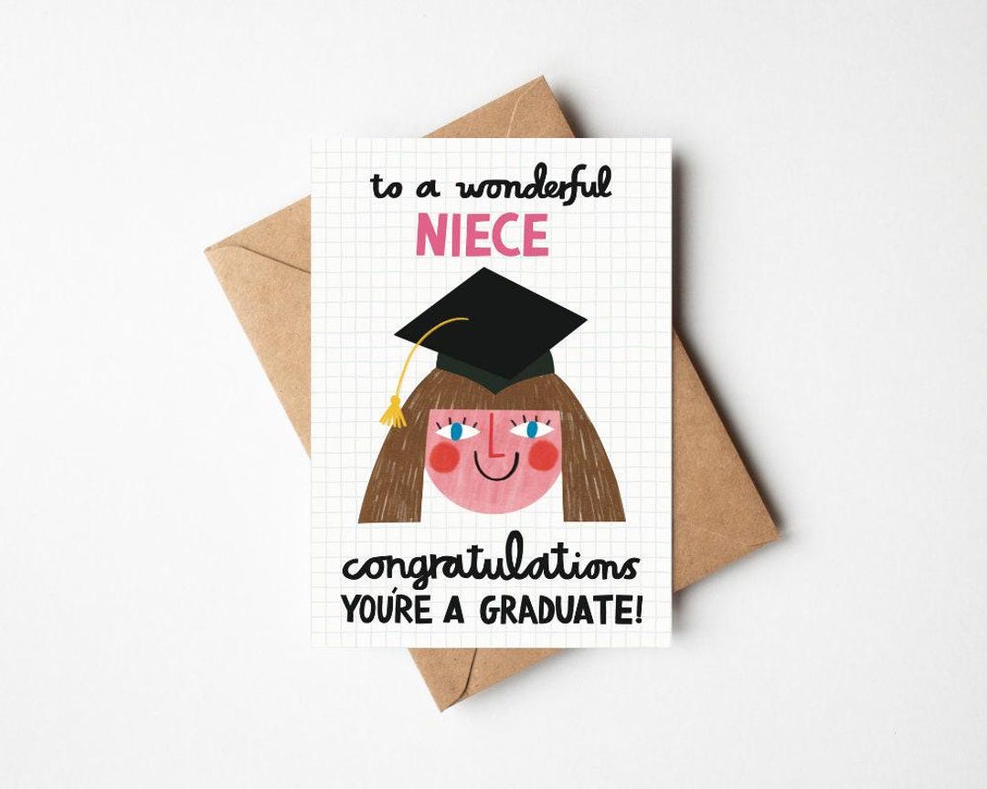 Graduation Card for Niece 5x7" Well Done Graduate Card With Kraft ...