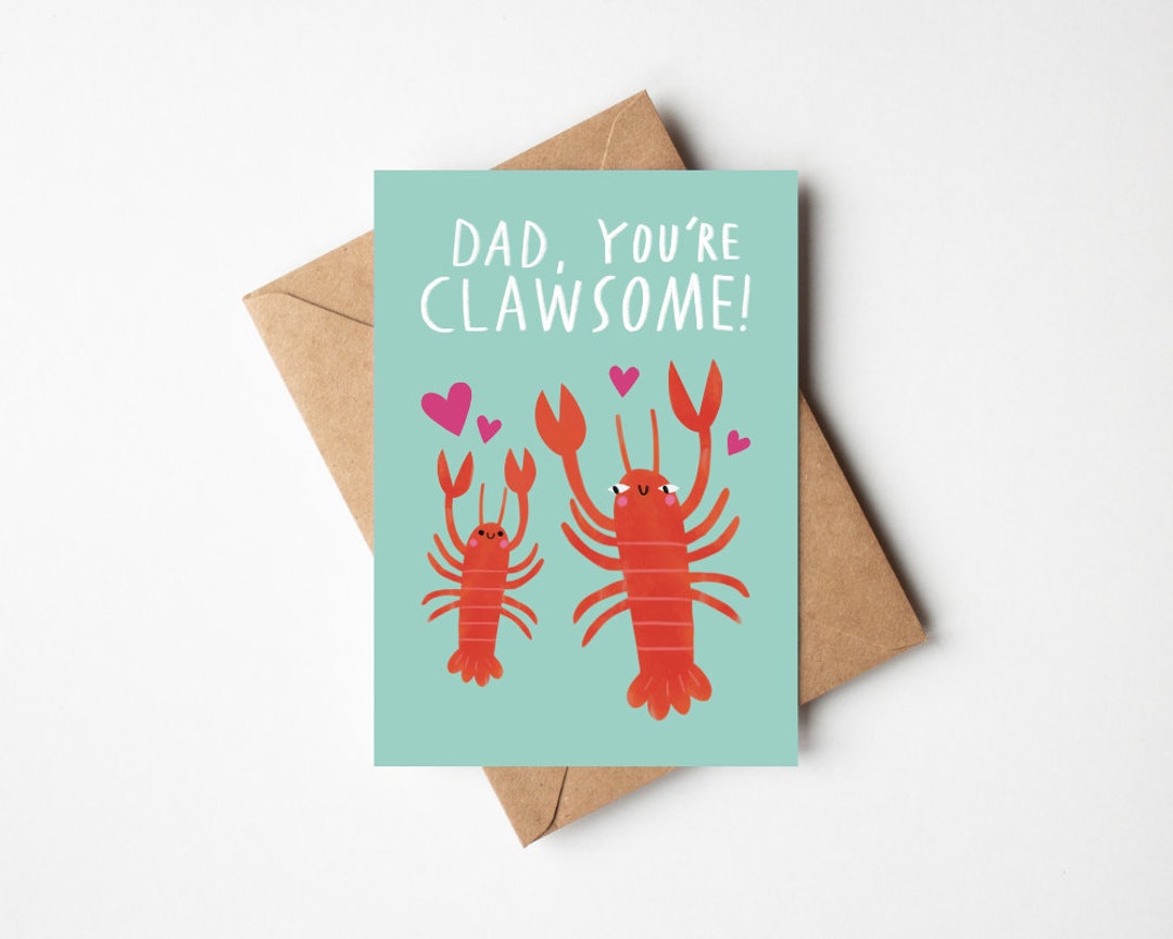 Dad You're Claw-some! Father's Day/ Birthday 5x7" Card With Kraft ...