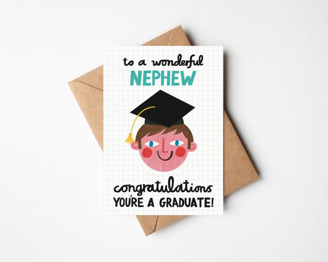 Graduation Card for Nephew 5x7" Well Done Graduate Card With Kraft ...