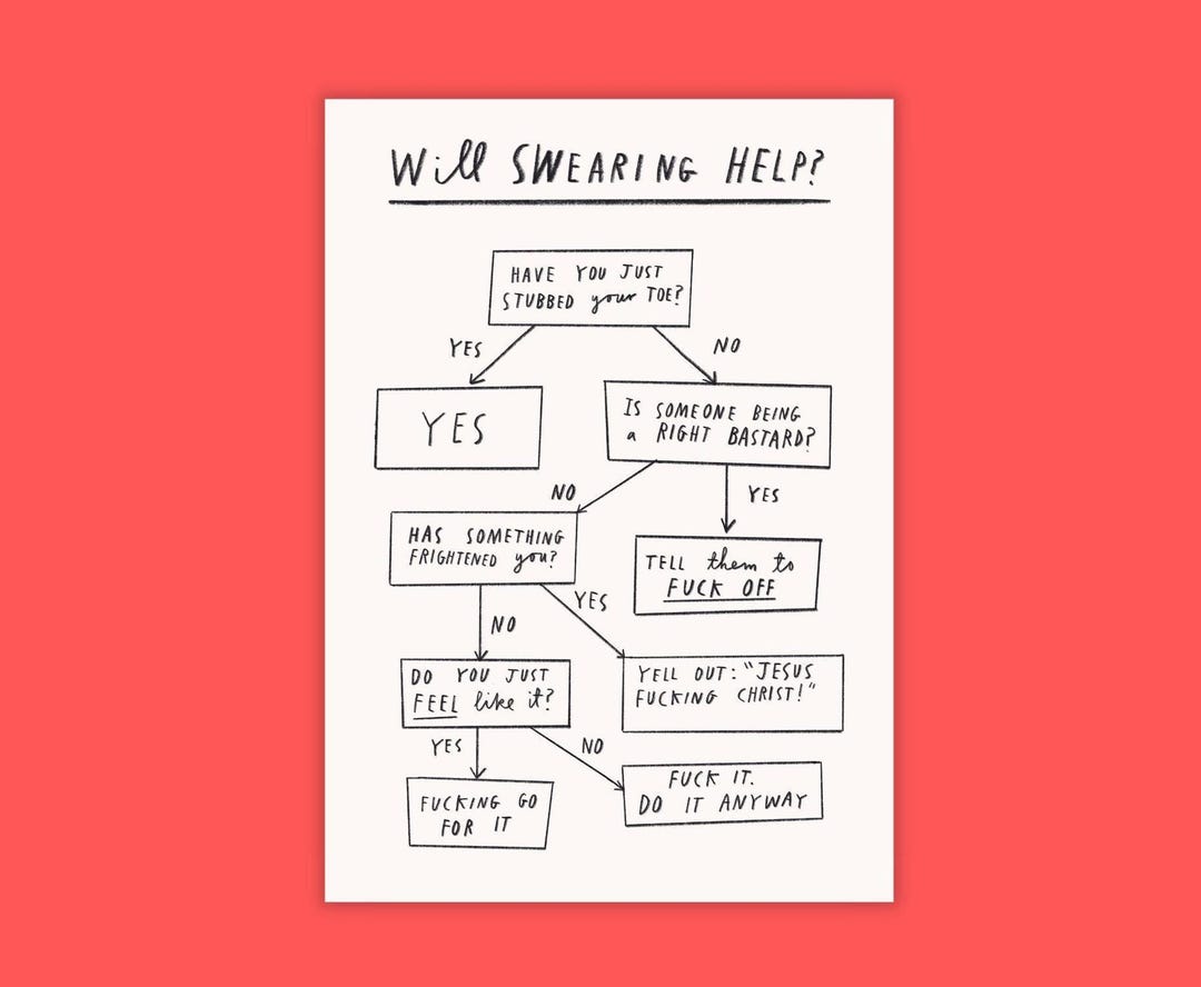 Funny Swearing Flow Chart Print: Sarcastic Home Decor (A5/A4/A3) - Etsy UK