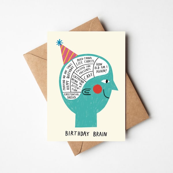 Birthday Brain Card - Etsy
