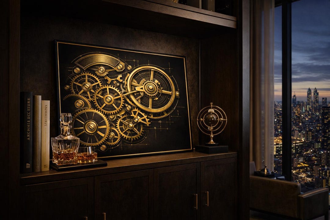 Swiss Watch Gear Blueprint | Gold Horology Art (digital Download) - Etsy