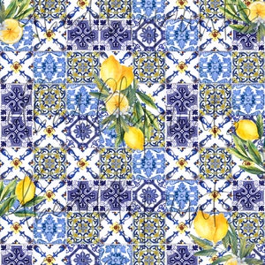 Lemon Amalfi Tile Icing Sheet, Icing Sheet, Cake Wrap/cake Toppers ...