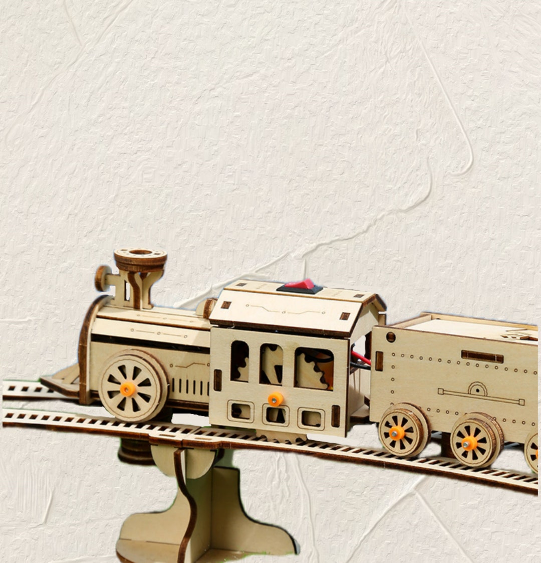 Wooden Puzzle electric Train Circular Tracktrain Puzzlediy - Etsy