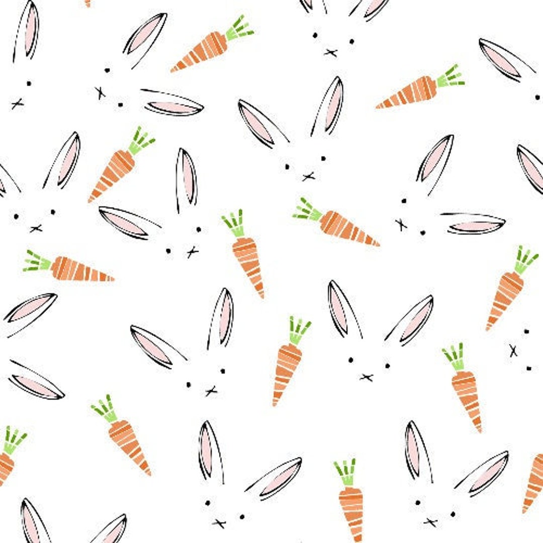 Colourful Cute Rabbit and Carrot Digital Paper Download - Etsy