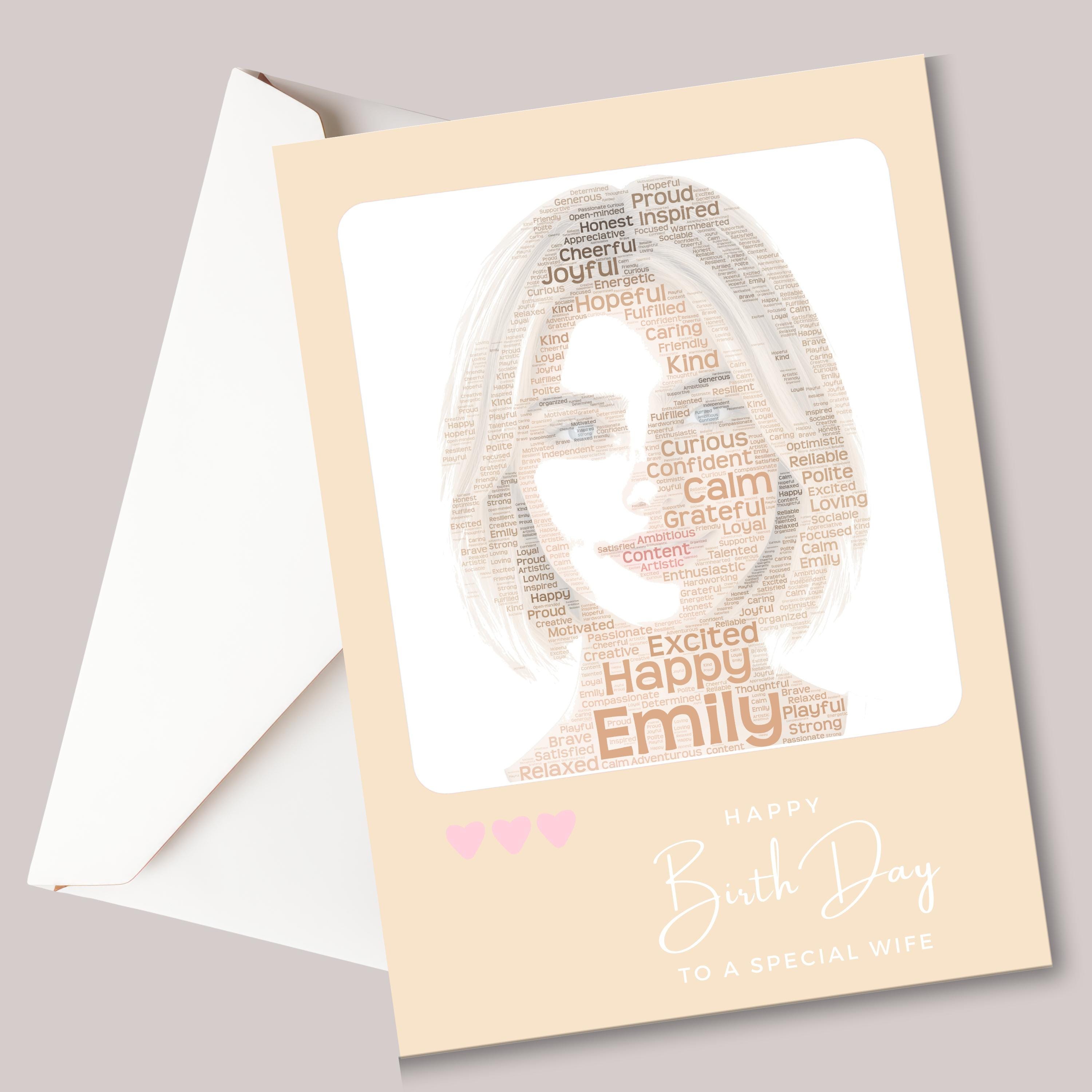 Personalized Photo Word Cloud Birthday Card - Etsy